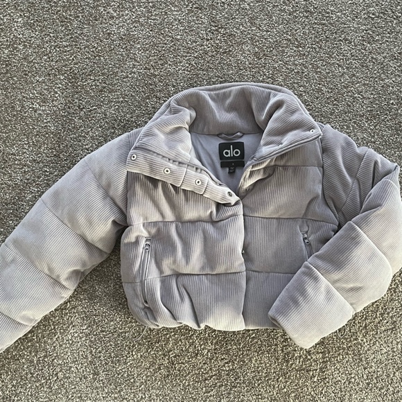 ALO Yoga | Jackets & Coats | Alo Ribbed Velour Gold Rush Puffer | Poshmark